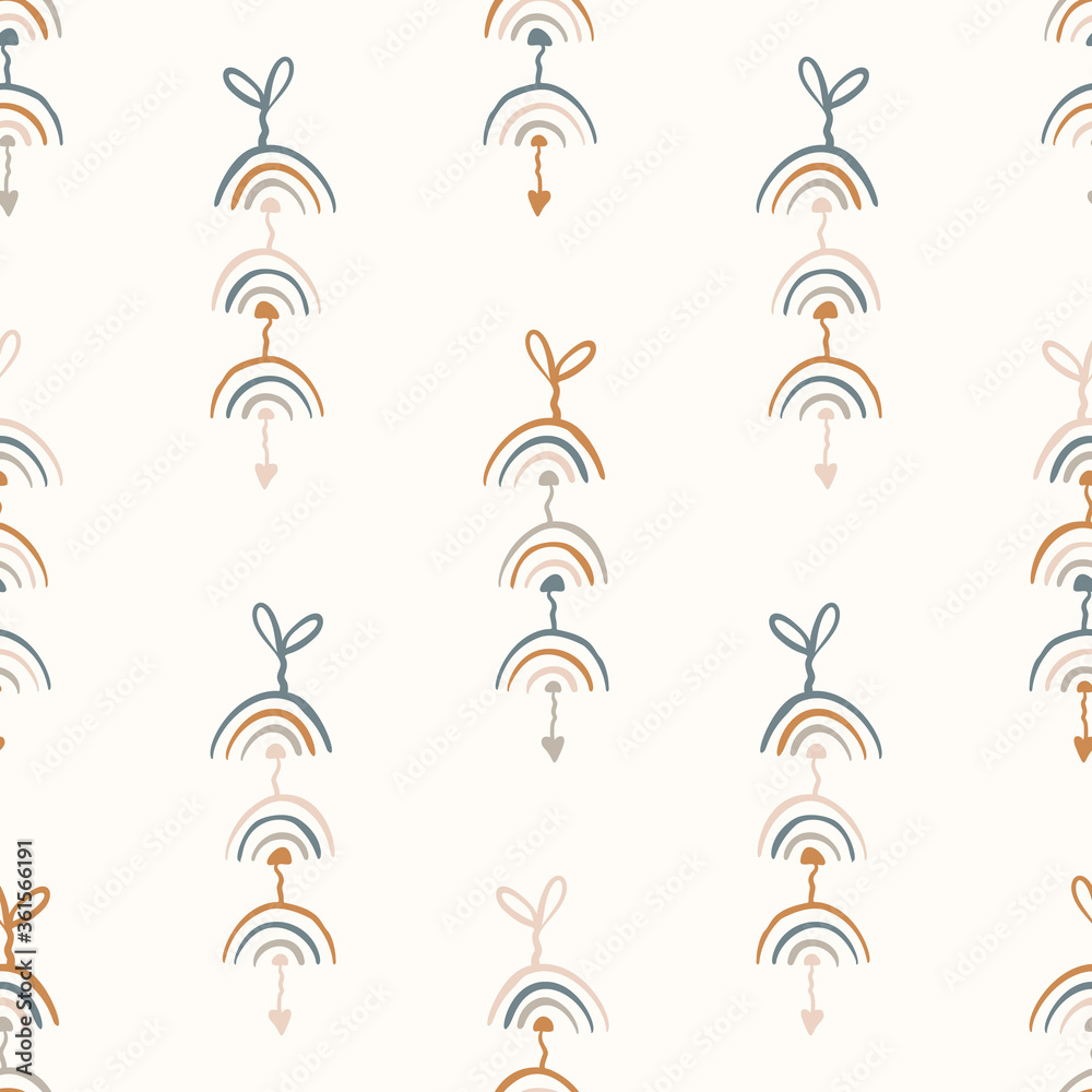 Neutral Baby Pattern Wallpaper