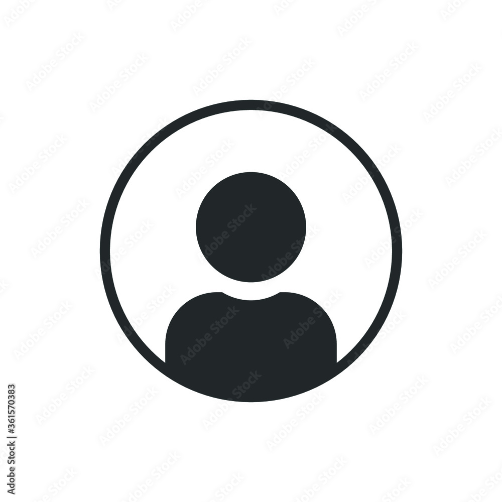 user profile Icon in trendy flat style isolated on white background ...