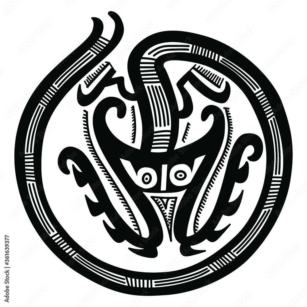 Isolated vector illustration. Fantastic mythological animal or monster ...