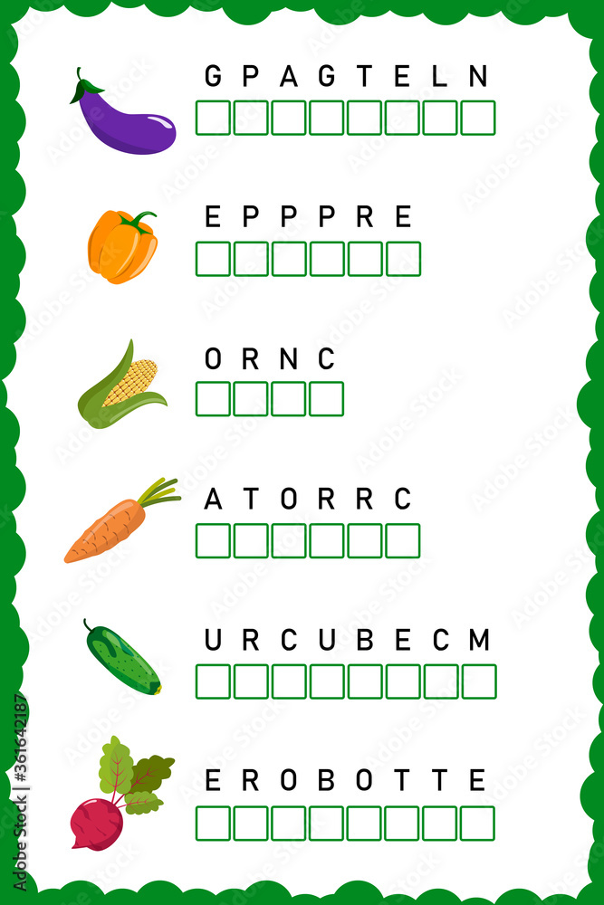 Put the letters in the correct order. Worksheet for education ...