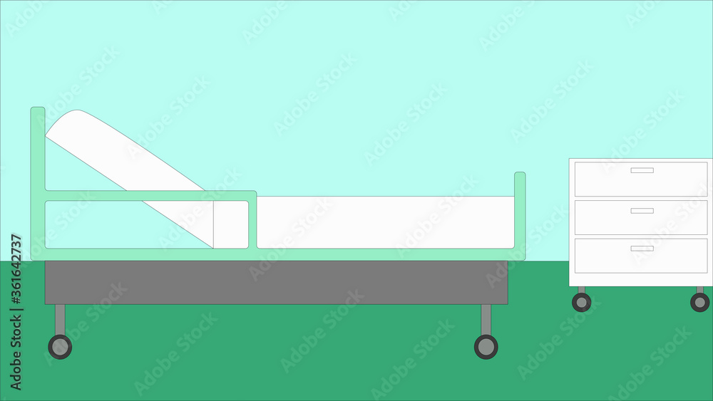 Cartoon hospital room. Vector illustration of the clinic. Doctor's ...