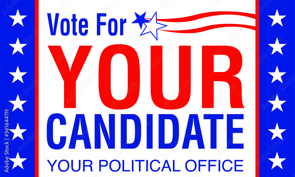 Political campaign lawn sign template for elections politicians ...