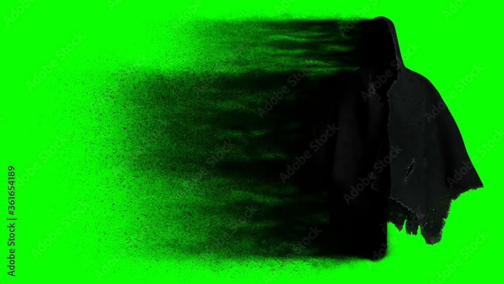 Scary, fear ghost with dark particles. Realistic green screen 4k ...