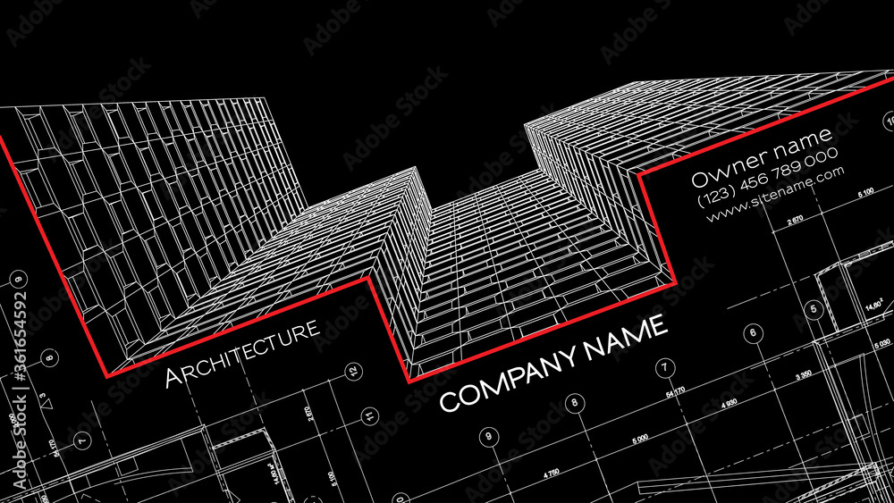 Elegant business card for an architect. Abstract Vector illustration ...