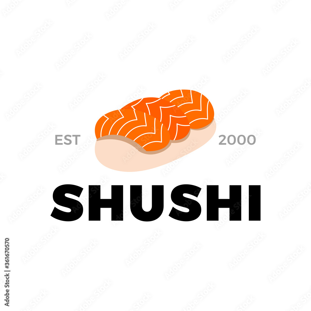 Japanese food sushi for restaurant and street food logo design ...