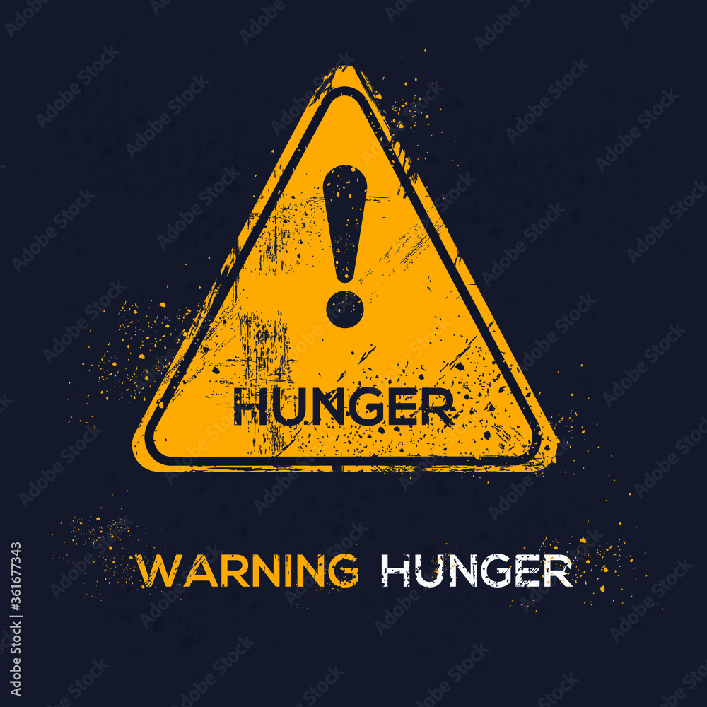 Warning sign (hunger), vector illustration. Stock Vector | Adobe Stock