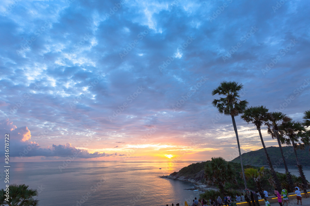 .The sugar palm is a symbol of Promthep cape viewpoint. .Promthep cape ...