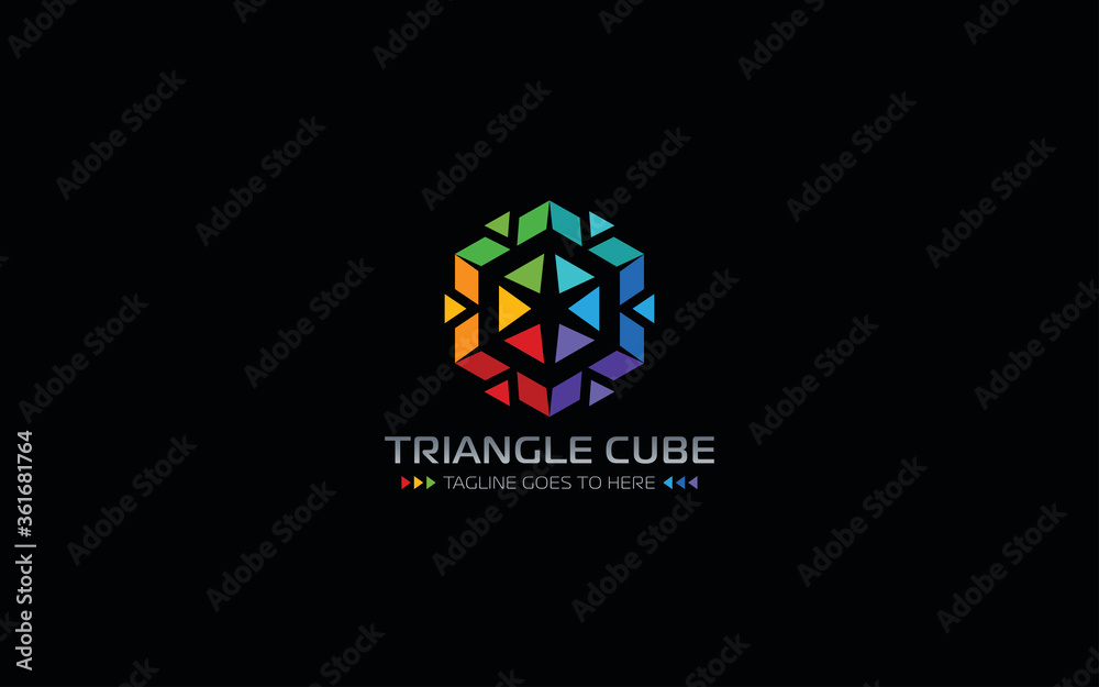 Cube logo is formed from a colorful triangle Stock Vector | Adobe Stock