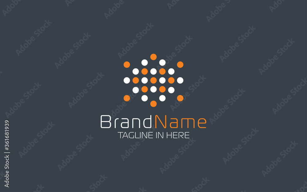 Digital logo forming with dot symbol Stock Vector | Adobe Stock