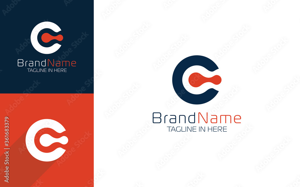 Vetor de Letter C logo with simple and modern style do Stock | Adobe Stock
