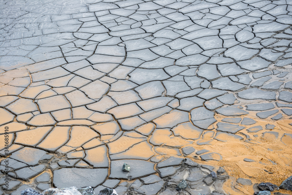 Beautiful background pattern of soil surface fracture which is ...