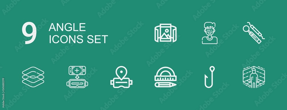 Editable 9 angle icons for web and mobile Stock Vector | Adobe Stock