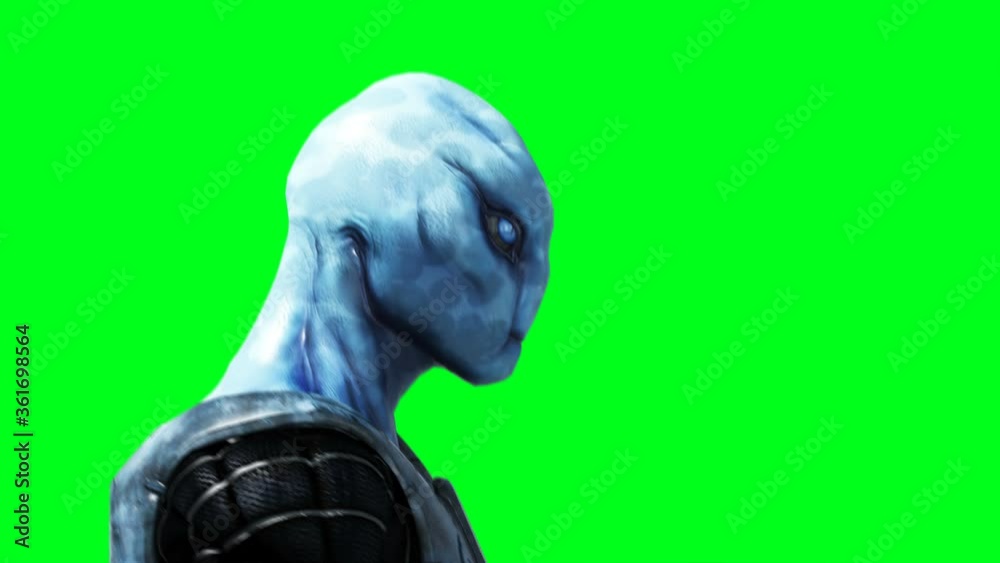 Military alien animation. Phisical, motion blur. Realistic 4k green ...