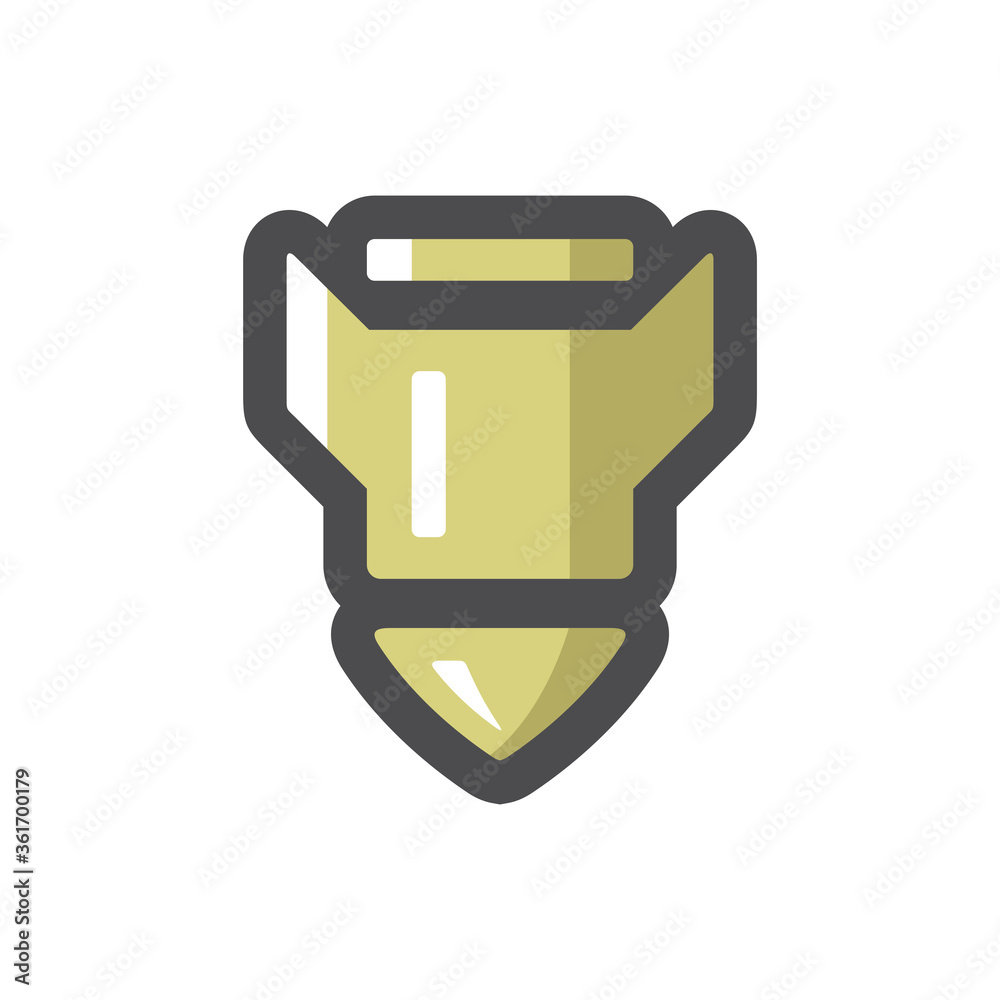 Bomb with wing. Bombshell. Cruise missile. Vector Cartoon illustration ...