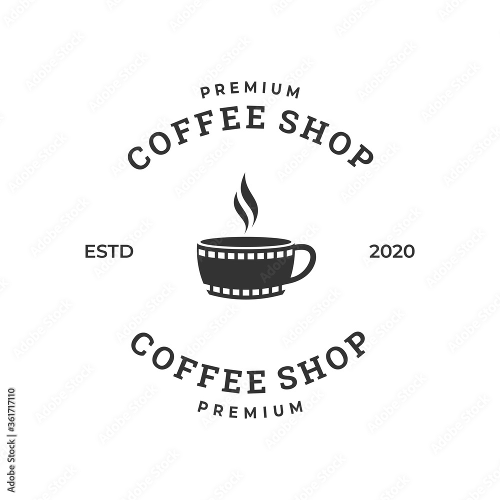 coffee film logo concept, cinema, movie, restaurant design template ...