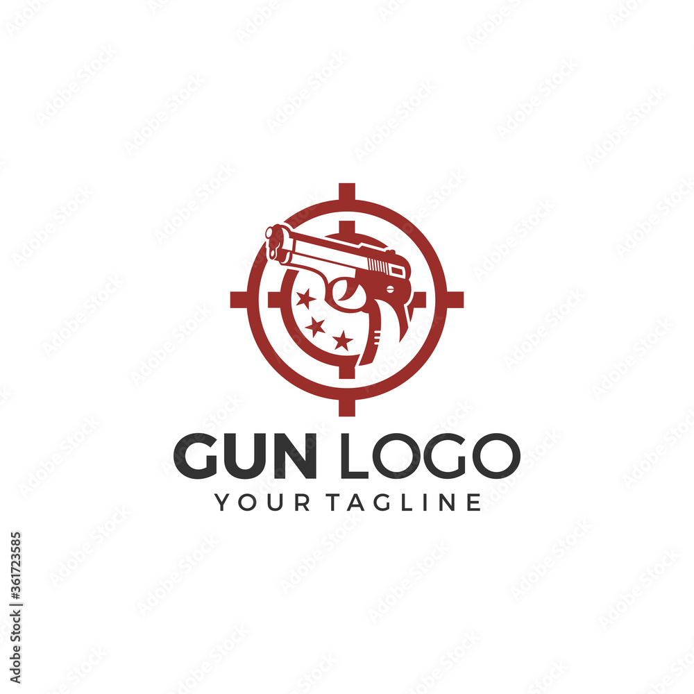 Gun Logo Template. Military and Weapon Logo Design vector illustration ...