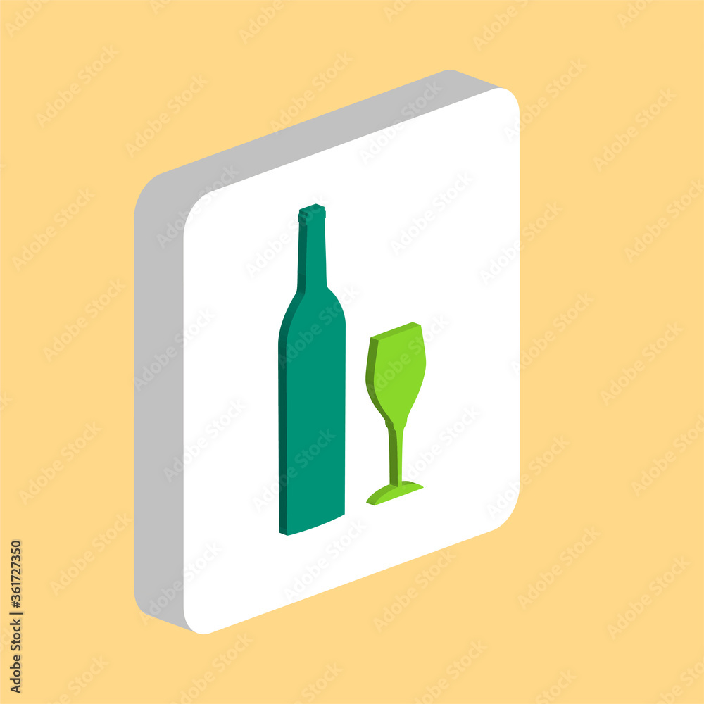Bottle and Glass Simple vector icon. Illustration symbol design ...
