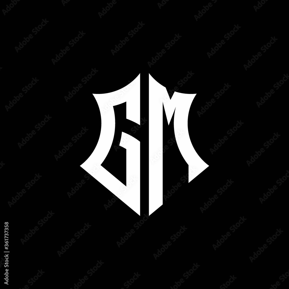 GM monogram logo with a sharp shield style Stock Vector | Adobe Stock
