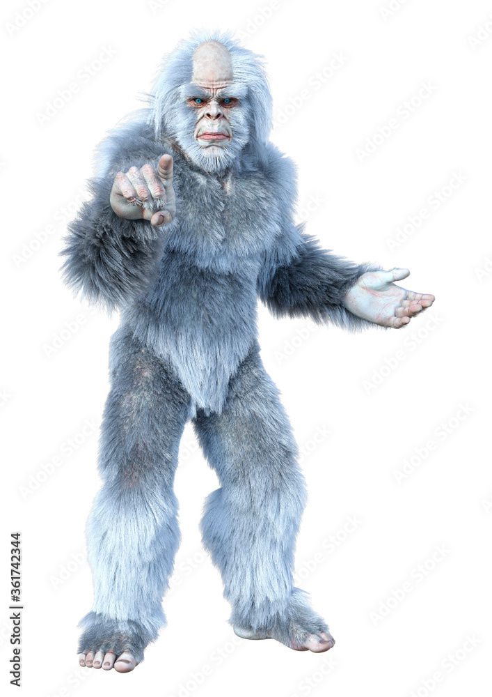 3D Rendering Yeti on White Stock Illustration | Adobe Stock