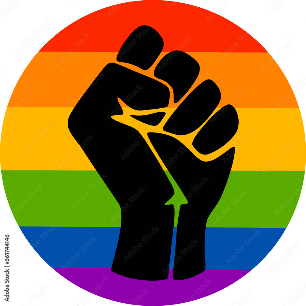 Symbol Of The Lgbt Community A Fist In A Rainbow Circle Movement For