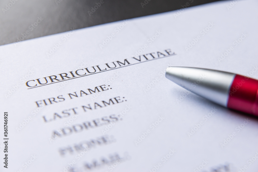 Draw up a Curriculum Vitae, filling in a form Stock Photo | Adobe Stock