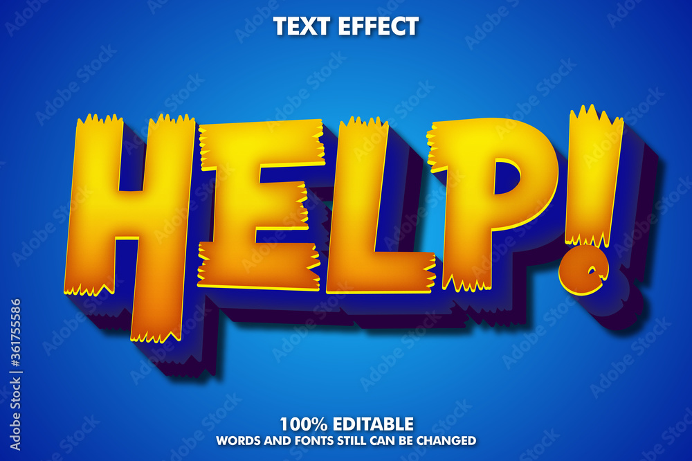 Cartoon text effect with dark extrude Stock Vector | Adobe Stock
