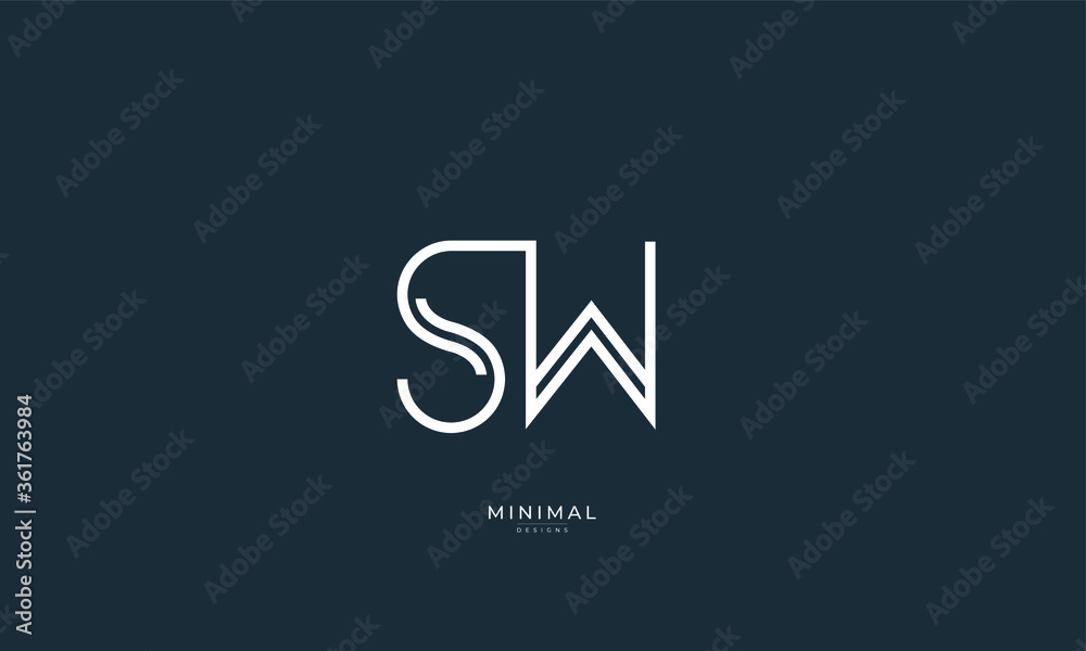 Alphabet letter icon logo SW Stock Vector | Adobe Stock