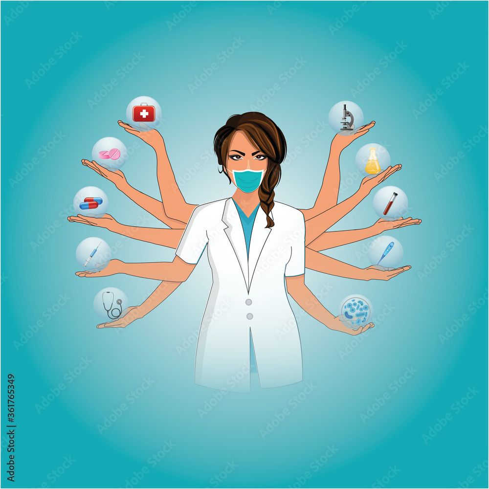 Nurse, Doctor, world Corona virus attack concept, Nurses Fighting with ...