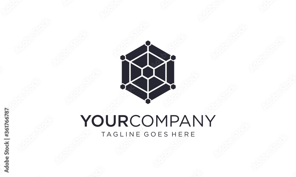 Abstract cobweb with hexagon shape for the logo design vector editable ...