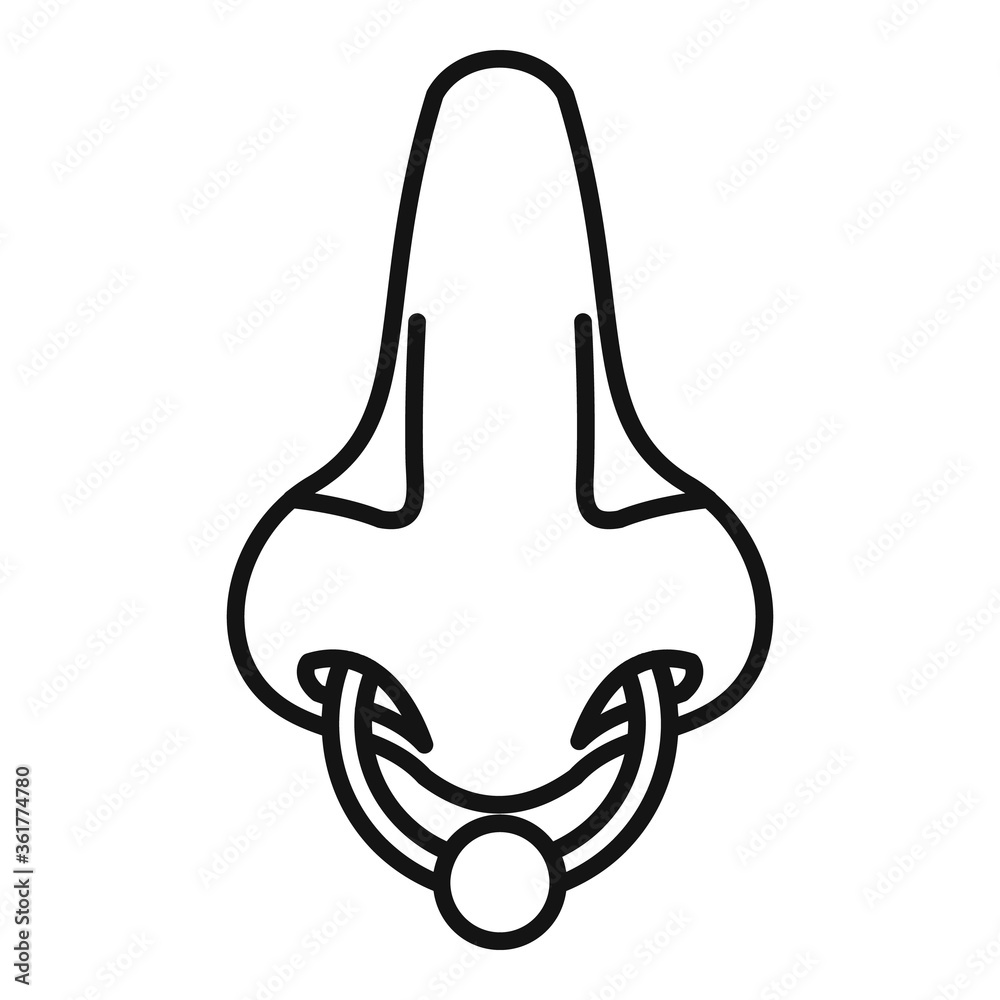 Nose ring piercing icon. Outline nose ring piercing vector icon for web ...
