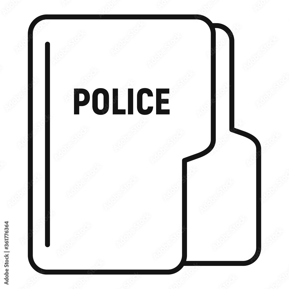 Police station folder icon. Outline police station folder vector icon ...