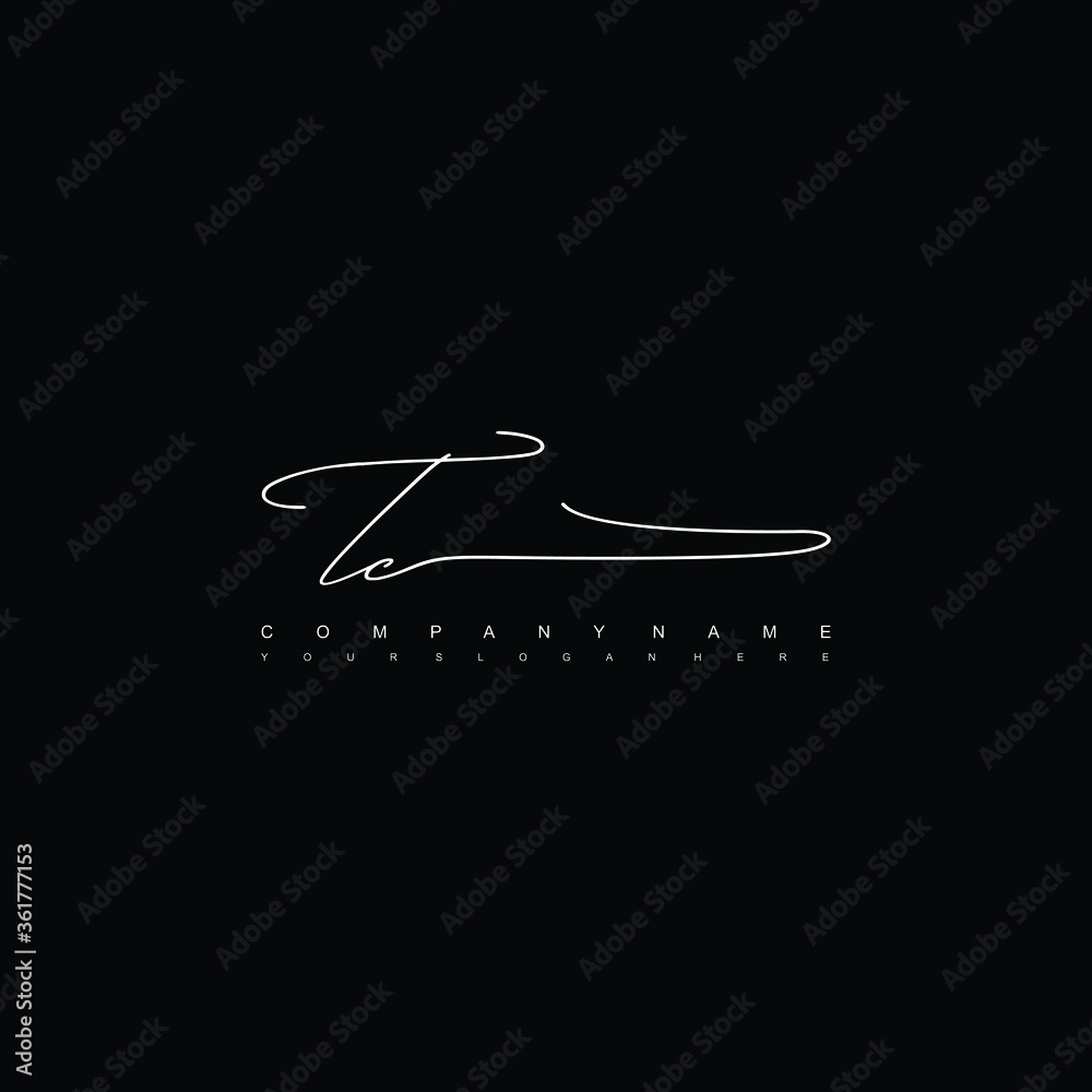 TC initials signature logo. Handwriting logo vector templates. Hand ...
