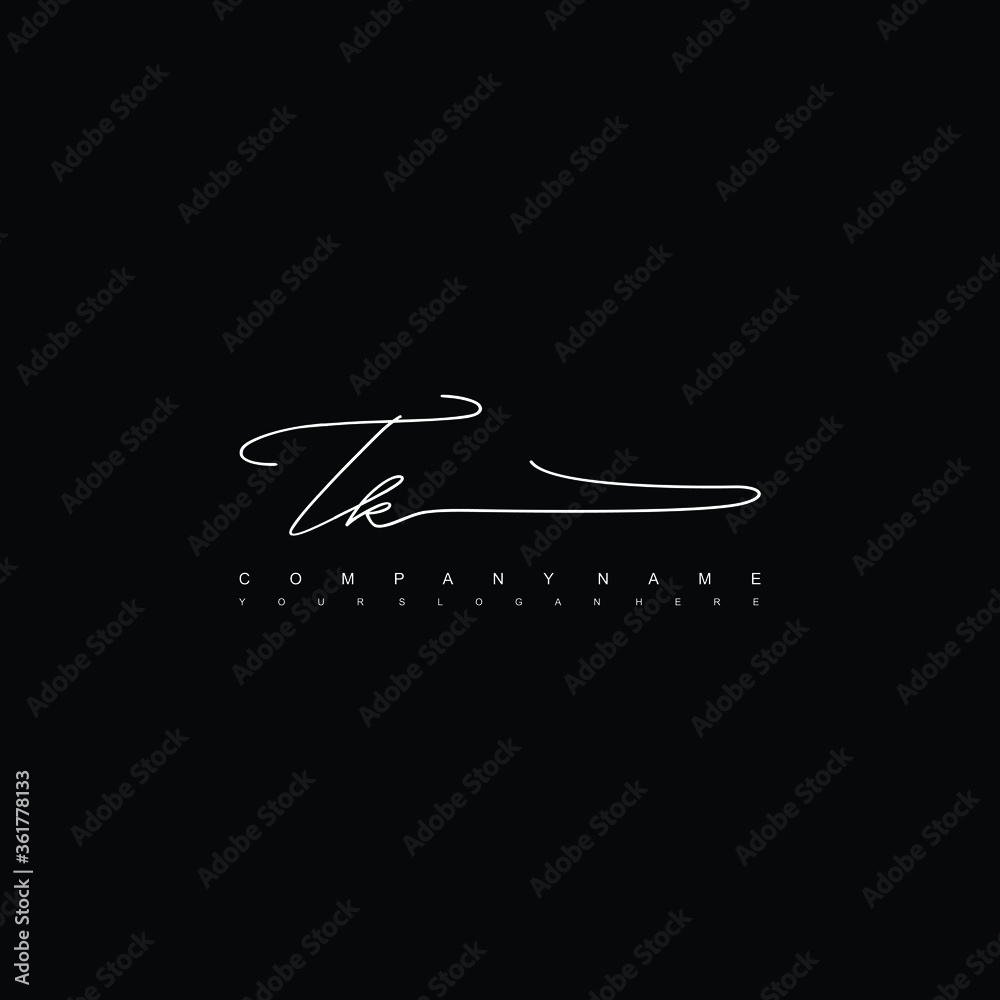 TK initials signature logo. Handwriting logo vector templates. Hand ...