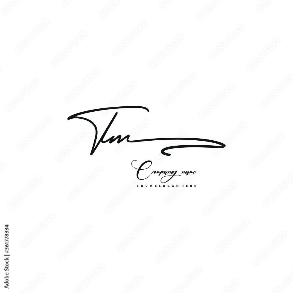 TM initials signature logo. Handwriting logo vector templates. Hand ...
