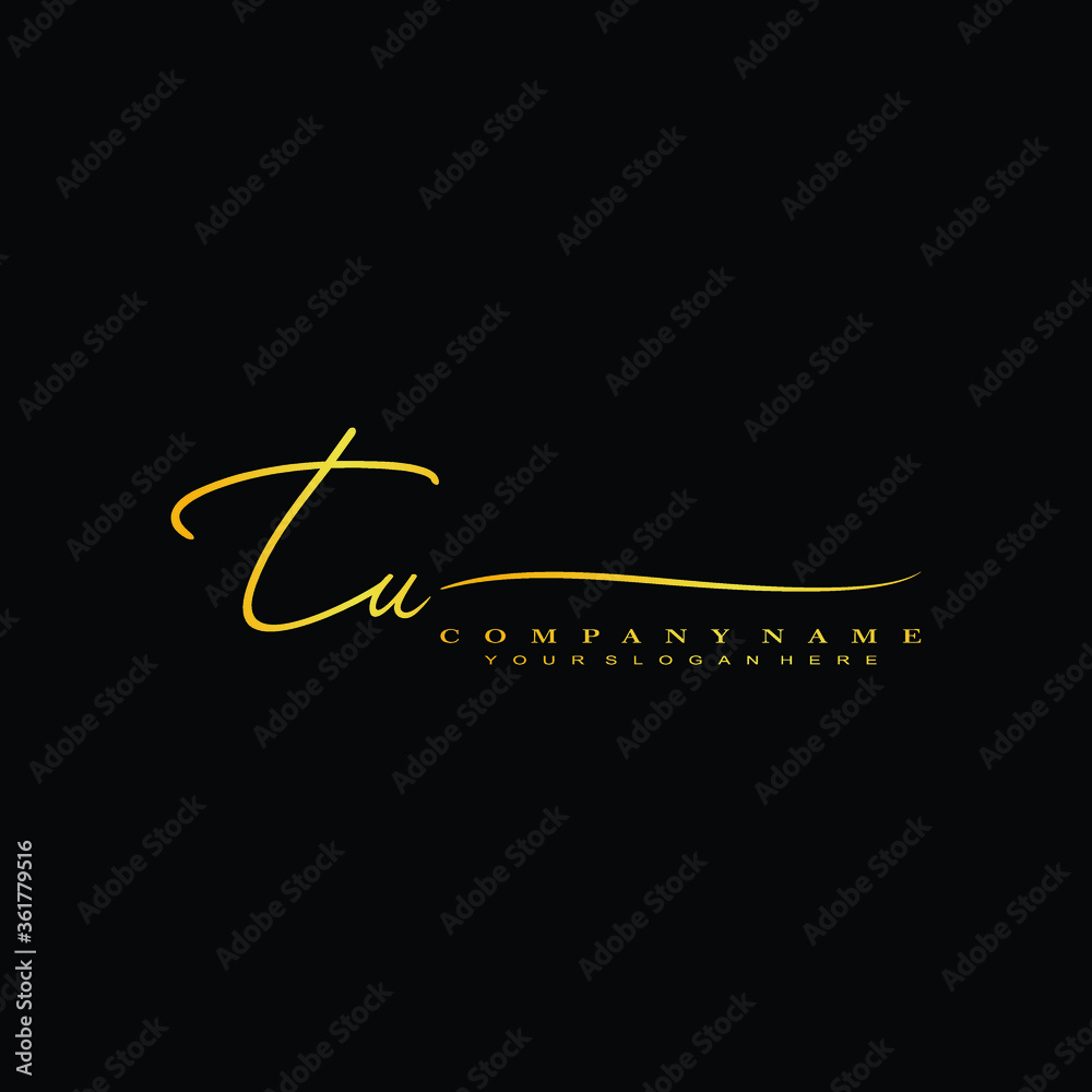 TU initials signature logo. Handwriting logo vector templates. Hand ...
