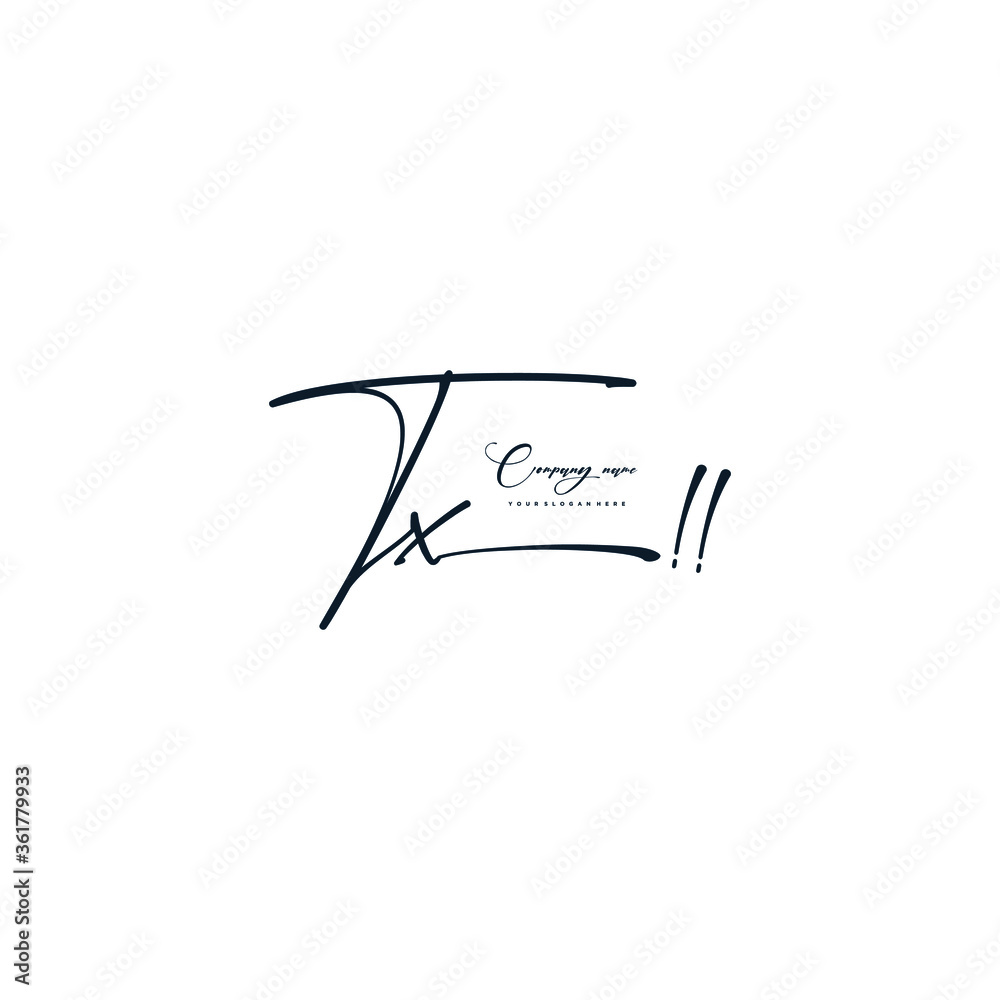 TX initials signature logo. Handwriting logo vector templates. Hand ...