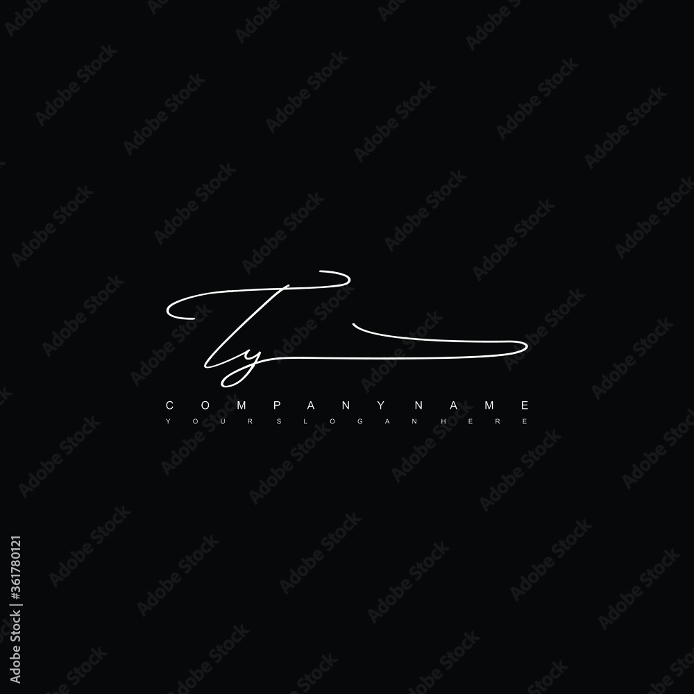 TY initials signature logo. Handwriting logo vector templates. Hand ...