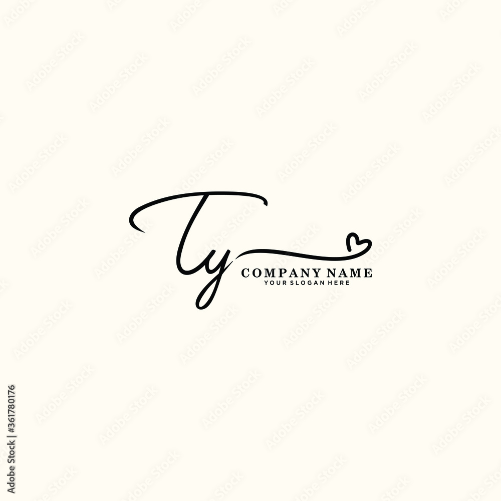 TY initials signature logo. Handwriting logo vector templates. Hand ...