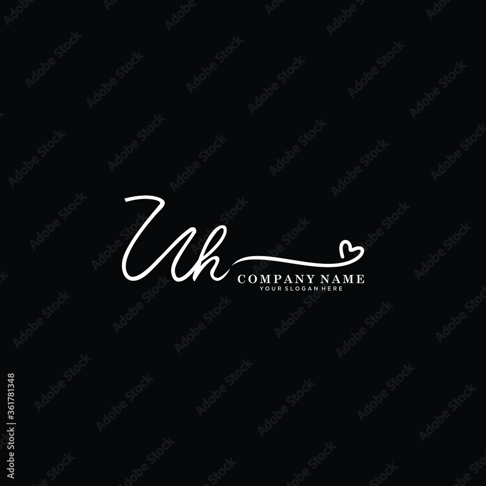 UH initials signature logo. Handwriting logo vector templates. Hand ...