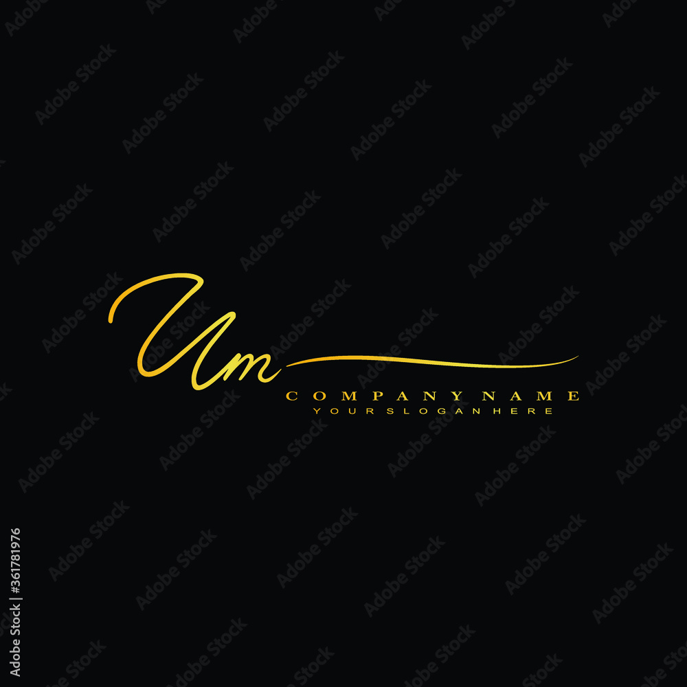 UM initials signature logo. Handwriting logo vector templates. Hand ...