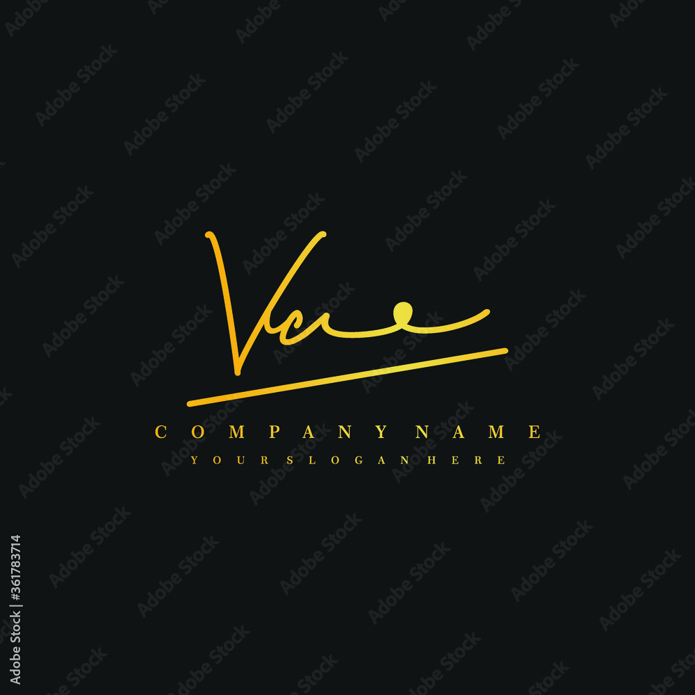 VC initials signature logo. Handwriting logo vector templates. Hand ...