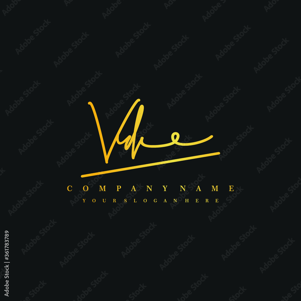 VD initials signature logo. Handwriting logo vector templates. Hand ...