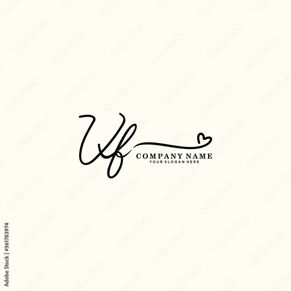 VF initials signature logo. Handwriting logo vector templates. Hand ...