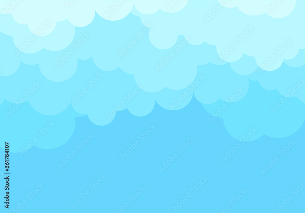 Clouds and sky background, vector. Cartoon clouds background for poster, flyer and wallpaper ...
