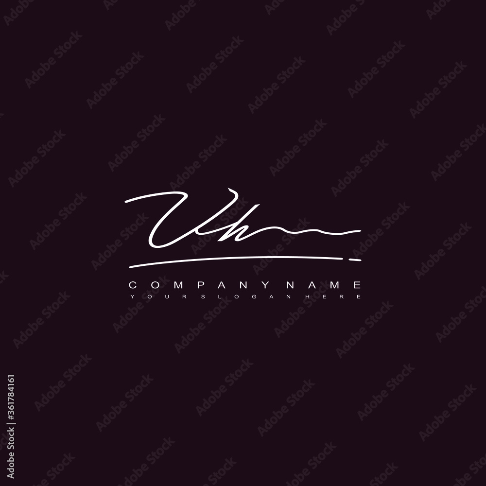 VH initials signature logo. Handwriting logo vector templates. Hand ...