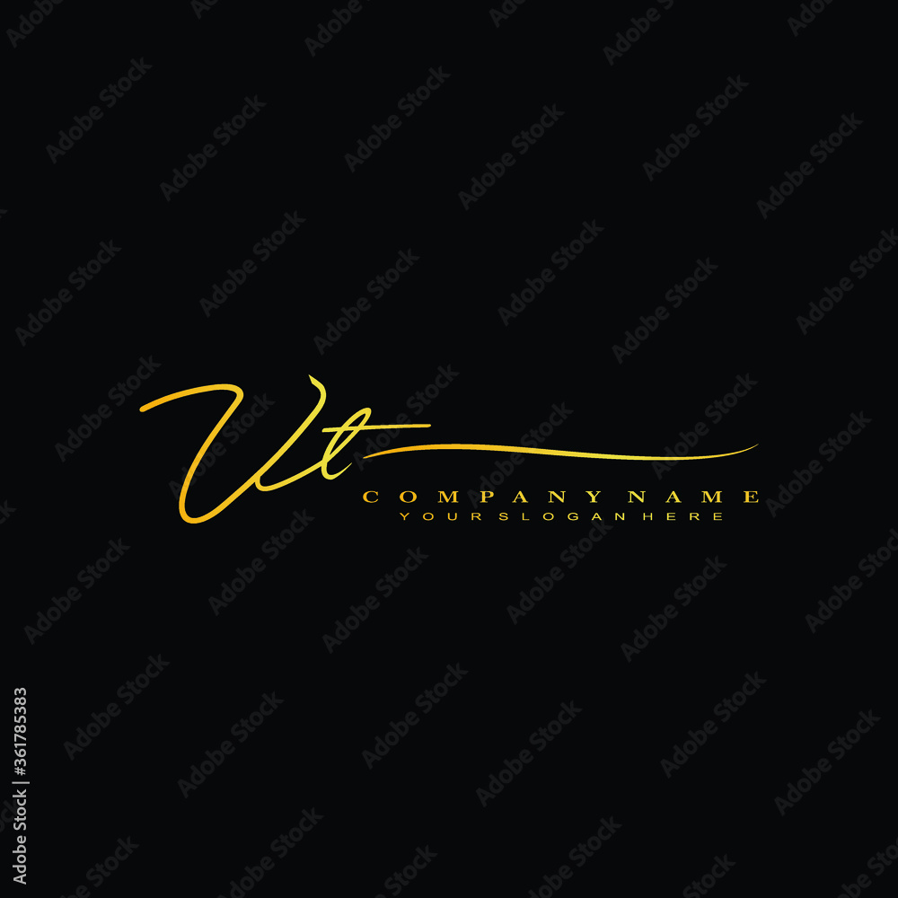 VT initials signature logo. Handwriting logo vector templates. Hand ...