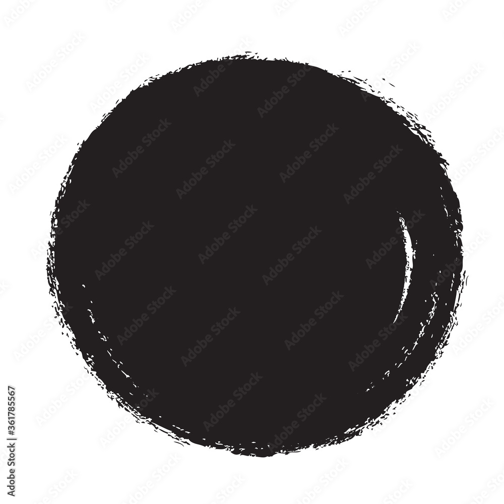 Circle brush stroke vector isolated on white background. Black enso zen ...