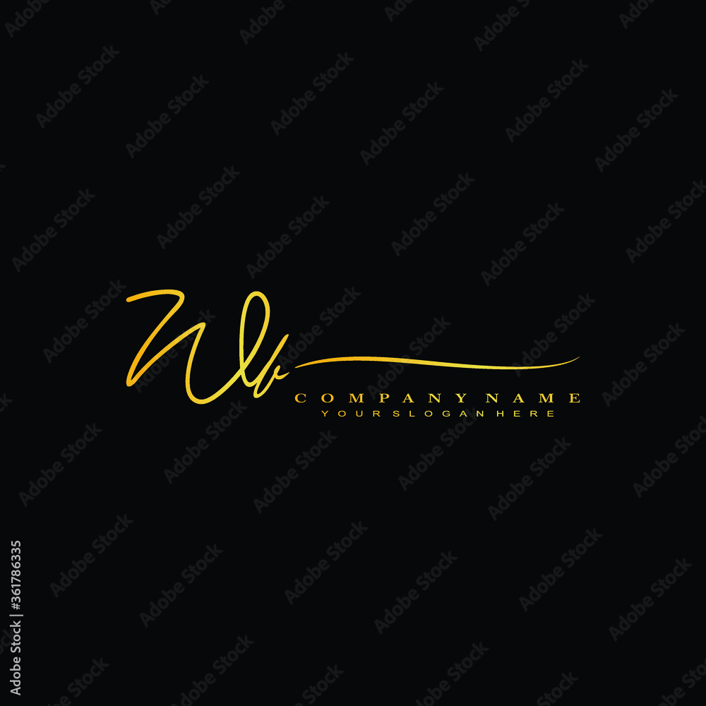 WB initials signature logo. Handwriting logo vector templates. Hand ...