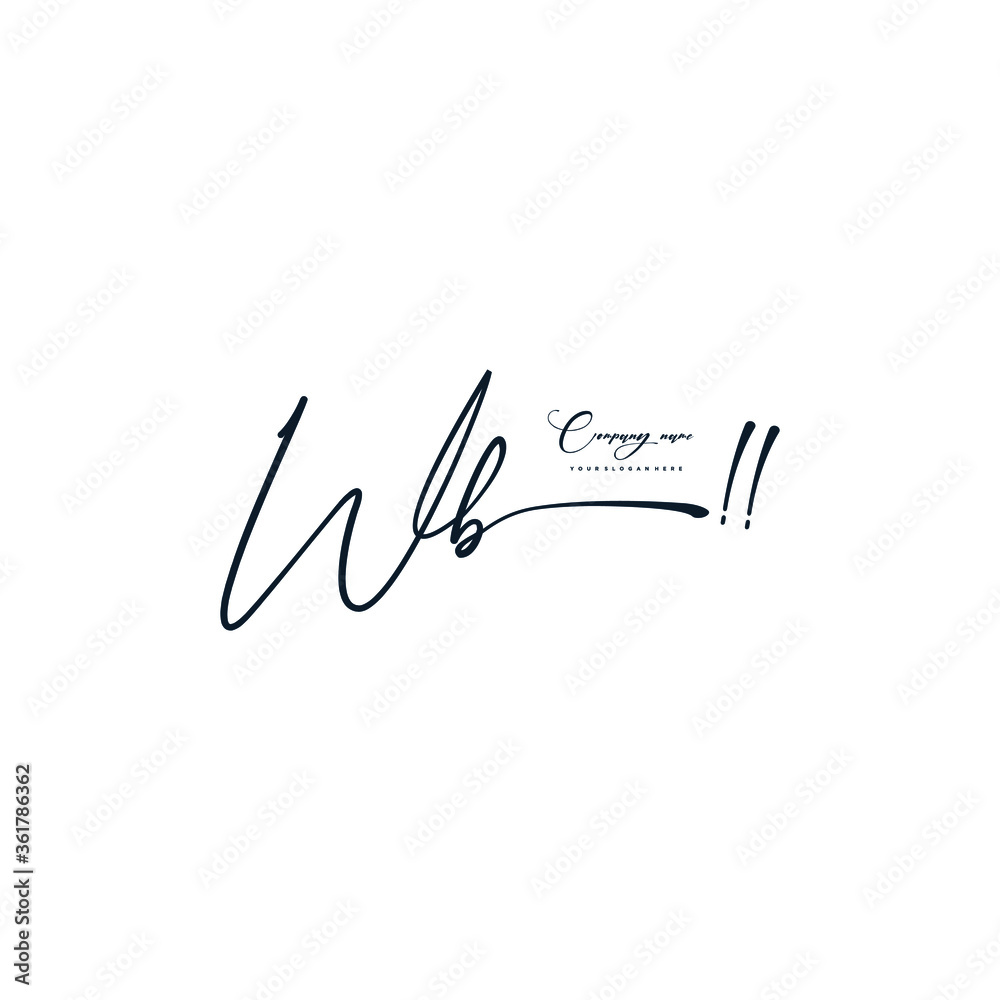WB initials signature logo. Handwriting logo vector templates. Hand ...