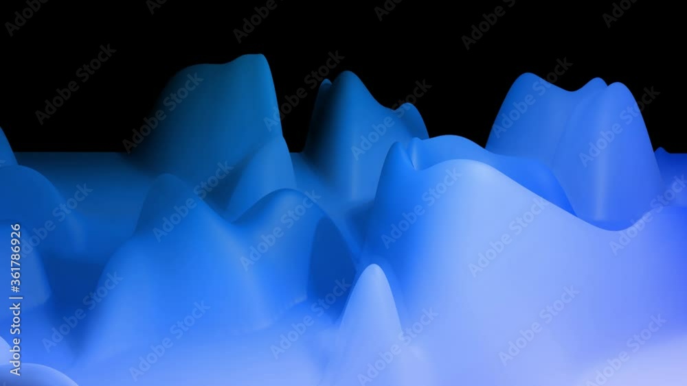 4k abstract looped fantastic background with waves. Liquid blue ...